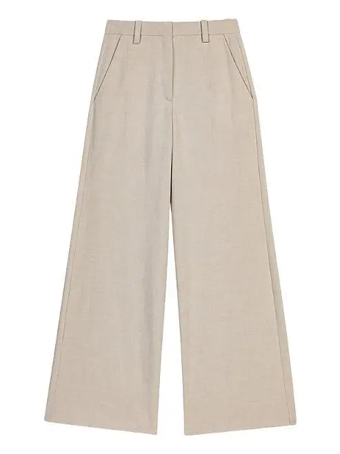 Maje High-rise Wide-leg Trousers - Beige
