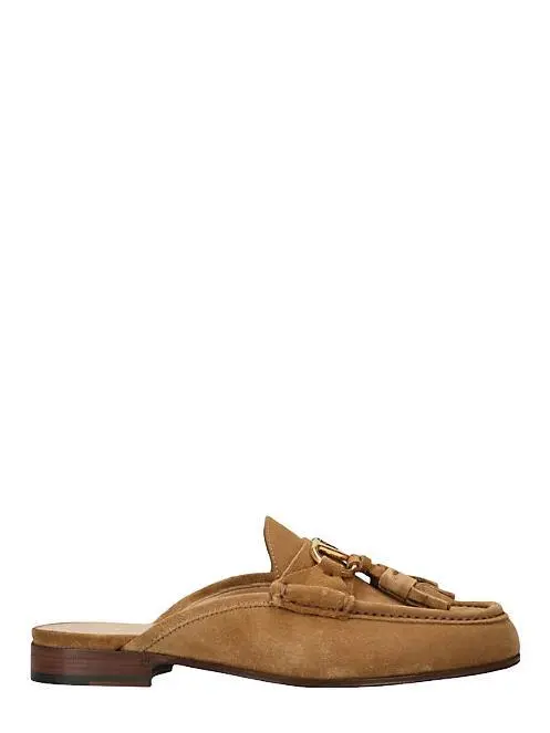 Valentino Garavani Vlogo Signature Suede Loafers - Rust