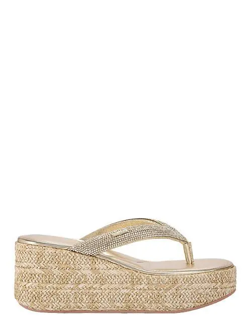Carvela Riviera Woven Flatform Sandals - Gold