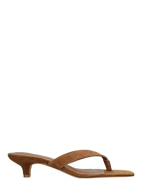 Steve Madden Tracie Suede Heeled Sandals - Dark Brown