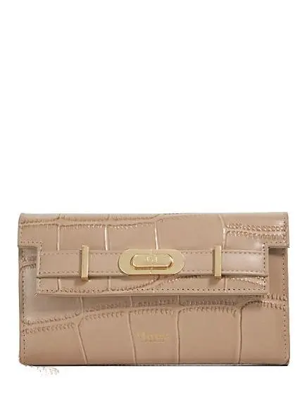 DUNE Leather Crocodile-embossed Cross-body Bag - Grey Croc Print Leather