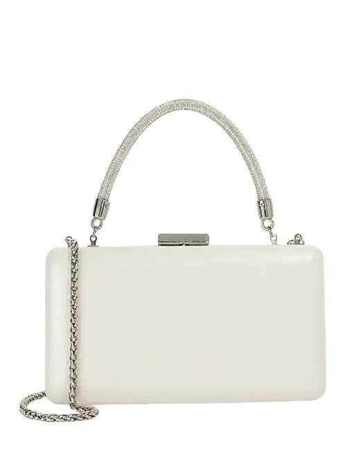 DUNE Leather Top-handle Bag With Chain Strap - Ivory Leather