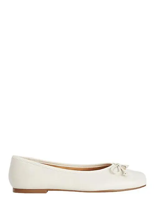 DUNE Harllowe Leather Ballet Flats - Ecru Leather