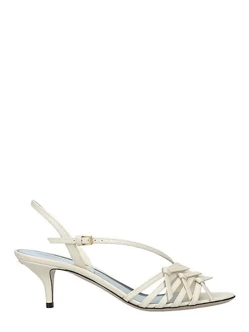Valentino Garavani Nodine 55 Leather Heeled Sandals - Bone