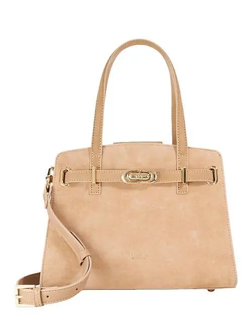 DUNE Dinidefine Medium Leather Tote Bag - Taupe Suede