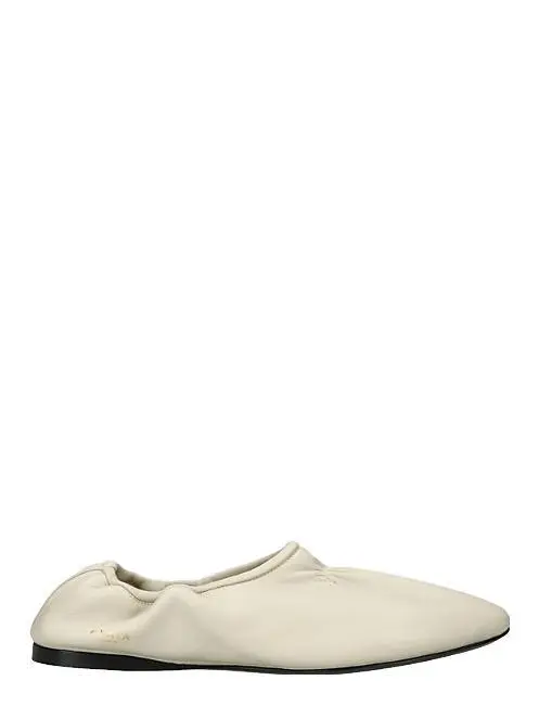 Alaïa Ruched Leather Slipper Flats - Bone