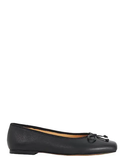 DUNE Harllowe Leather Ballet Flats - Black Leather