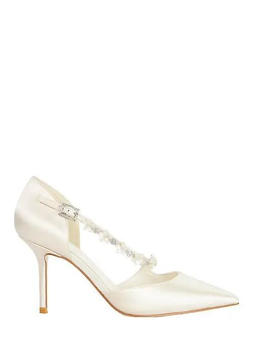DUNE Declaration Heeled Satin Courts - Ivory Satin