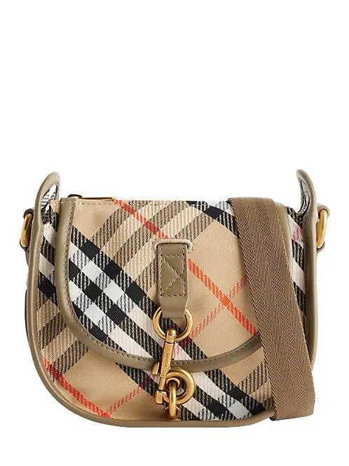 Burberry Mini B-clip Canvas Messenger Bag - Sand