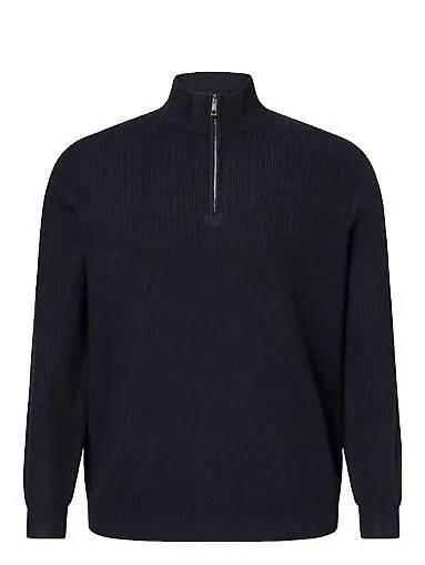 NOBL Quarter-zip Knitted Jumper - Navy
