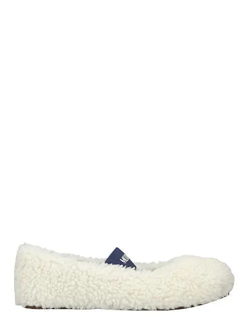 Moon Boot Shearling Ballerina Flats - White