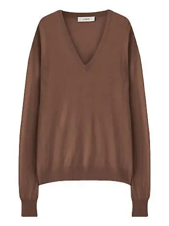 JOSEPH Cashair V-neck Cashmere Jumper - Cinnamon