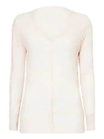 Issey Miyake Chiffon Twist Sheer Knitted Top - Chukar Beige
