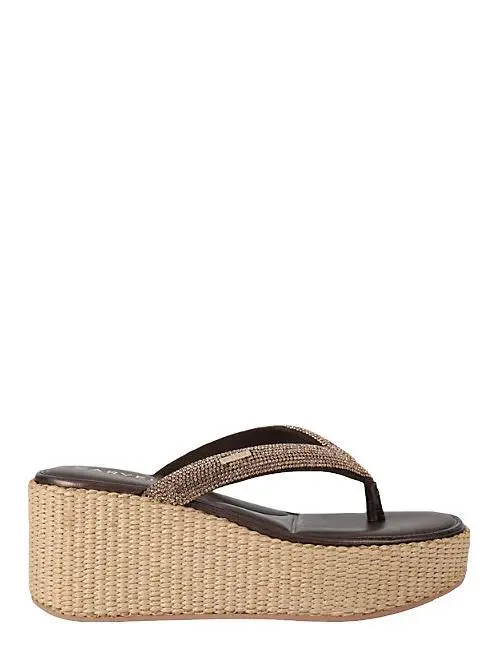 Carvela Riviera Woven Flatform Sandals - Brown