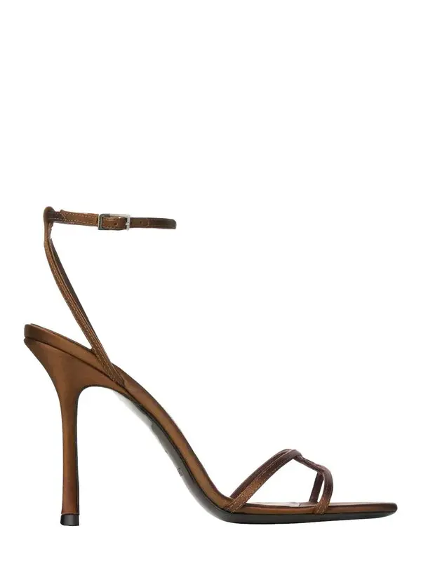 JIMMY CHOO 100mm Leo Leather Sandals - Brown
