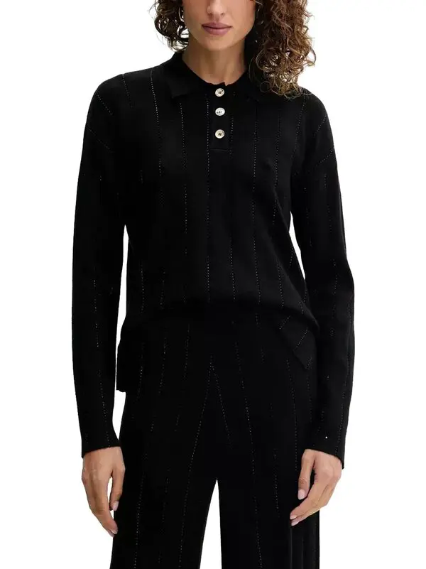 FRACOMINA Button-up Striped Knitwear - Black