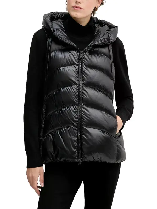 Geox Quilted Hooded Gilet - Black