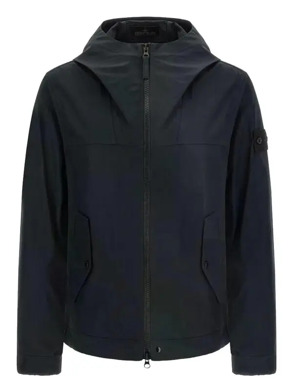 Stone Island Hooded Zip-up Jacket - Black