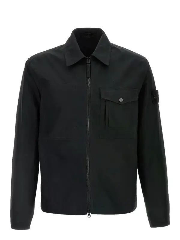 Stone Island Ghost Zipped Shirt Jacket - Black