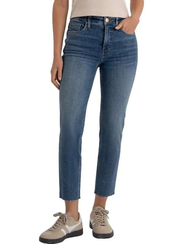 Kut From The Kloth Rachael Raw Hem Crop Mom Jeans - Faithful