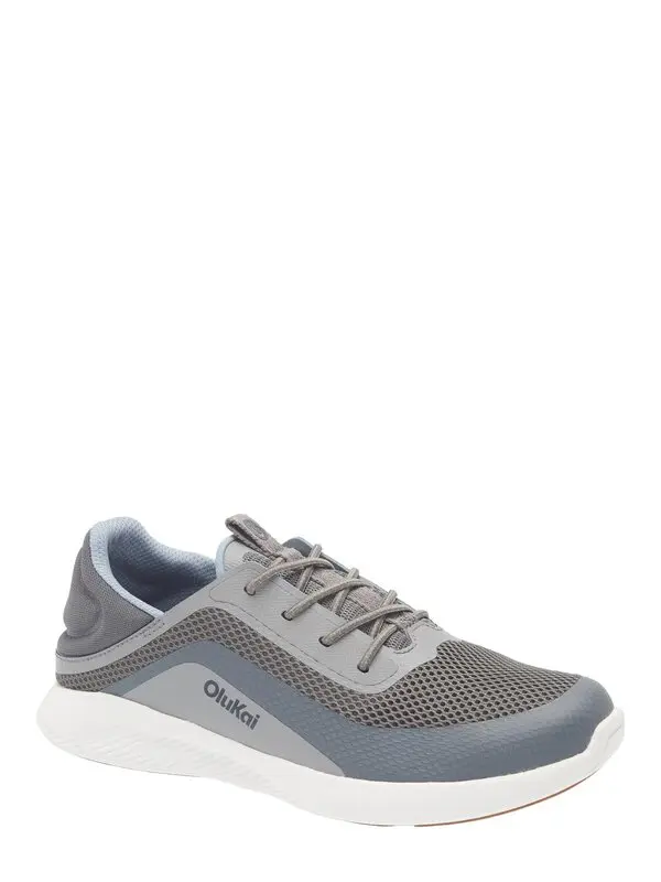 Olukai Kialoa Convertible Lace-up Waterproof Sneaker - Charcoal/sharkskin