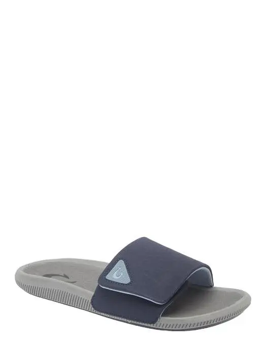 Olukai Ulele Water Resistant Slide Sandal - Blue Depth/charcoal