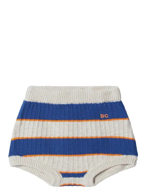 BOBO CHOSES Striped Knit Shorts - Blue