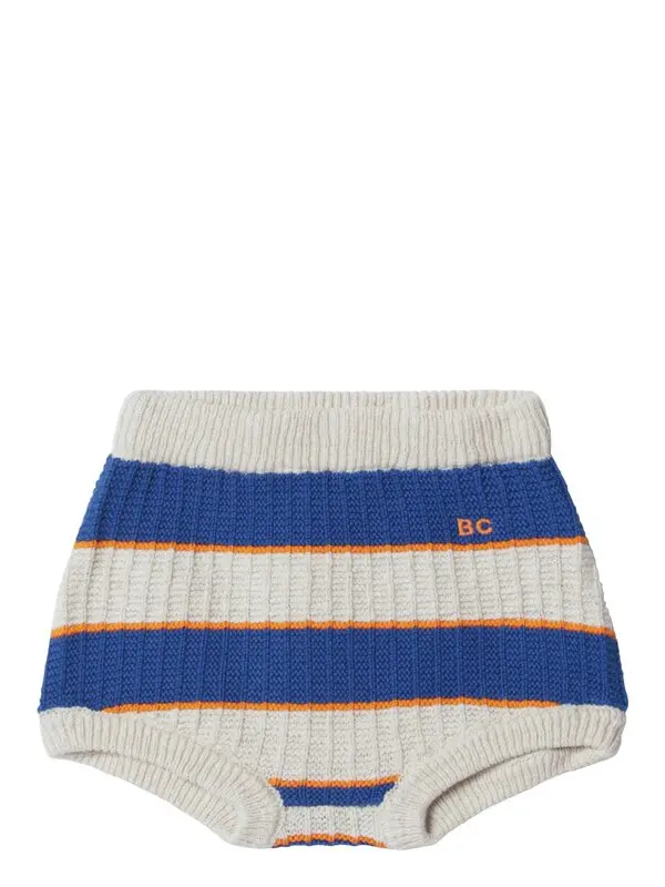 BOBO CHOSES Striped Knit Shorts - Blue