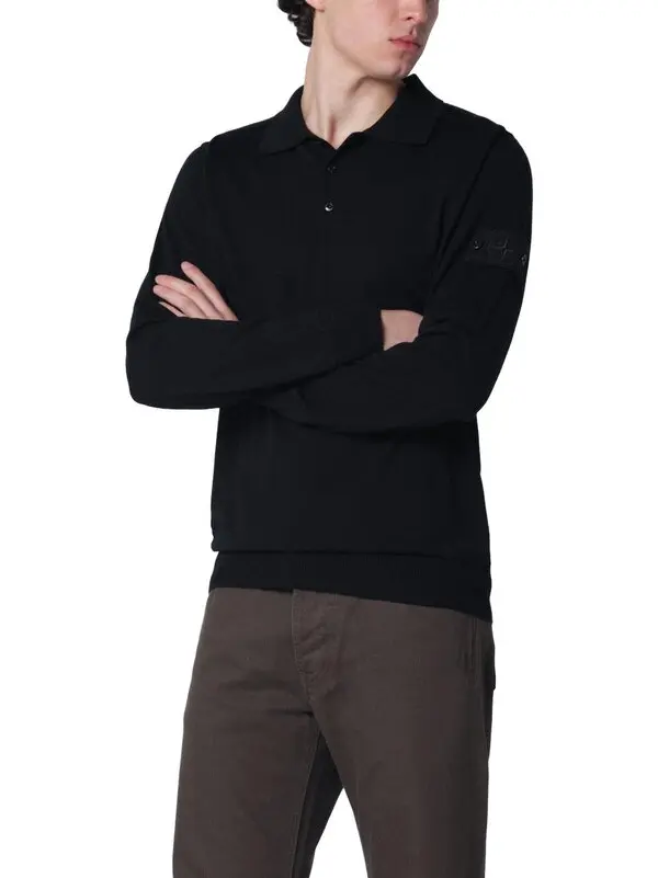 Stone Island Wool Polo Sweater - Black