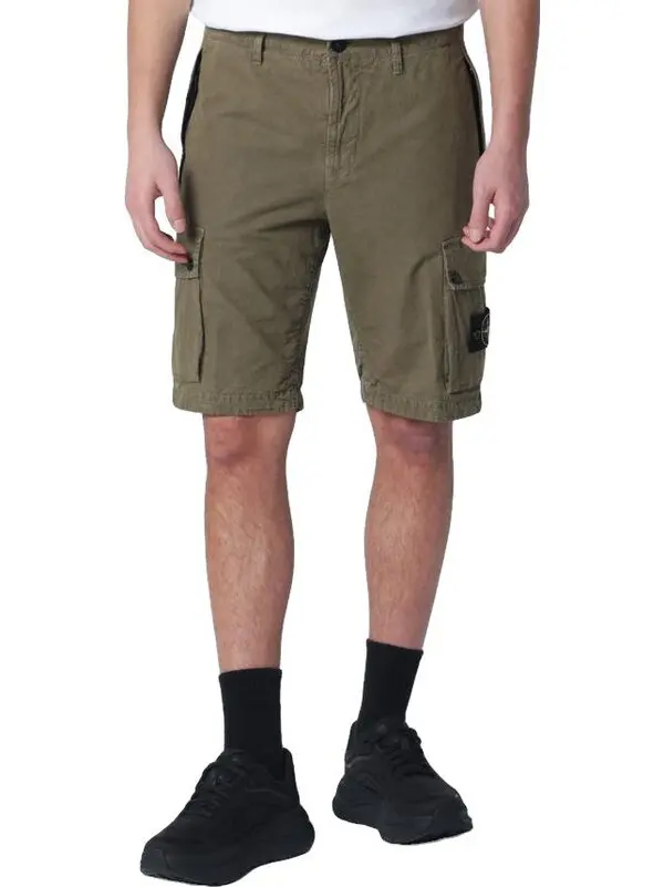 Stone Island Slim-fit Cargo Bermuda Shorts - Green