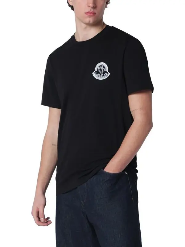 Moncler T-shirt With Logo Print - Black