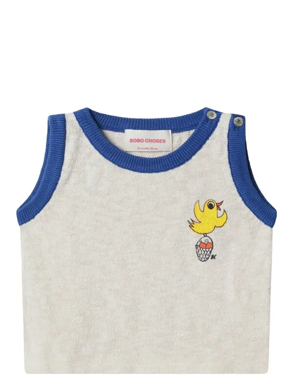 BOBO CHOSES Cotton Knit Tank Top - White