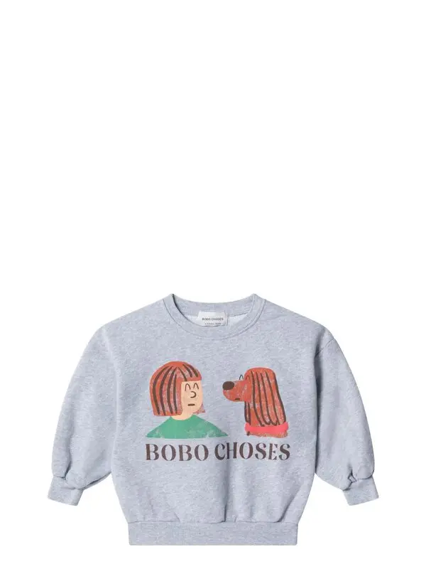 BOBO CHOSES Mélange Cotton Sweatshirt - Grey