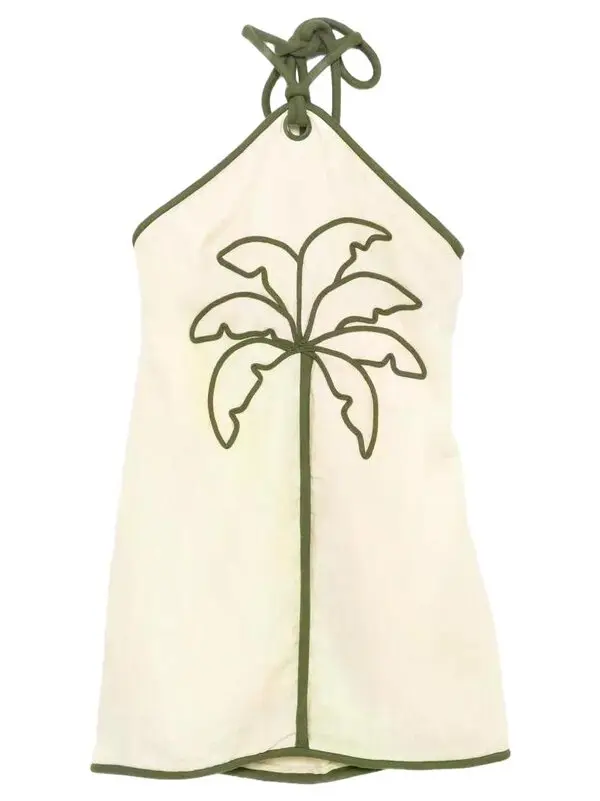 Farm Rio Tree-embroidered Mini Dress - Neutrals