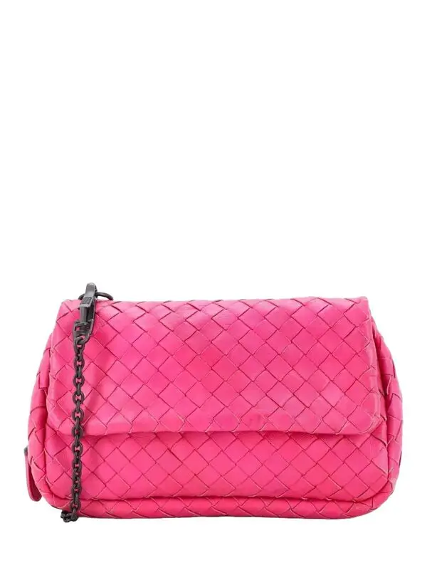 Bottega Veneta Expandable Chain Intrecciato Nappa Small Crossbody Bag - Pink