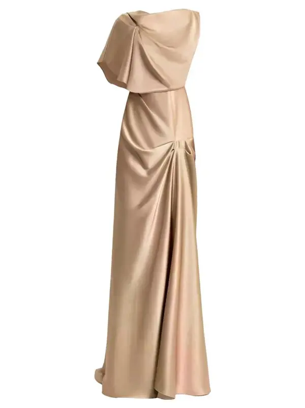 GEMY MAALOUF Draped-neckline Maxi Dress - Neutrals
