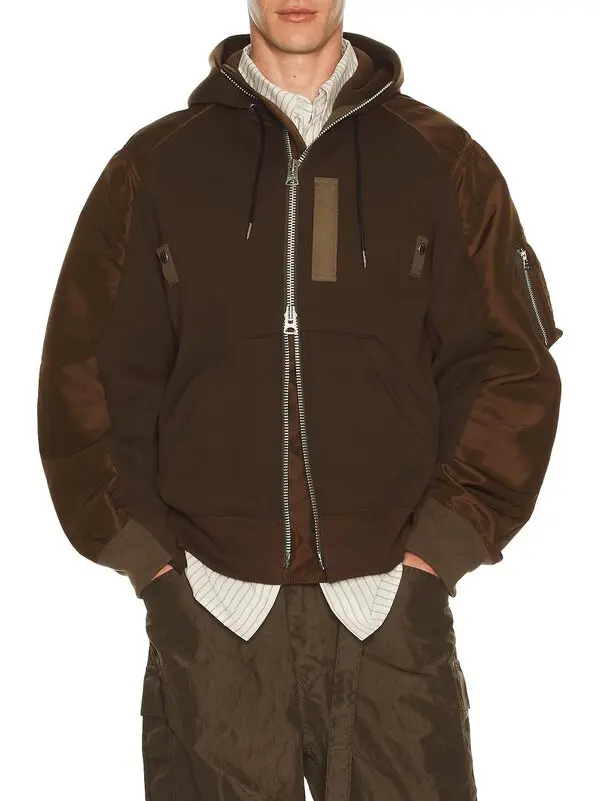 Sacai Sponge Hoodie - Brown