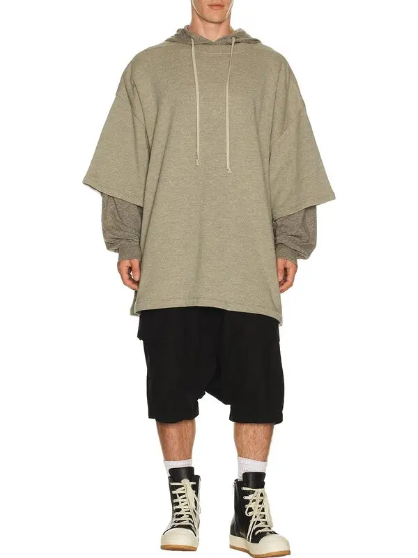 Rick Owens Tommy Hustler Hoodie - Grey Melange