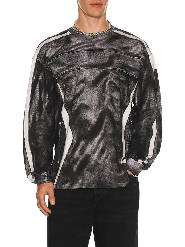 DIESEL® Long Sleeve Box Tee In Black,white - Multi