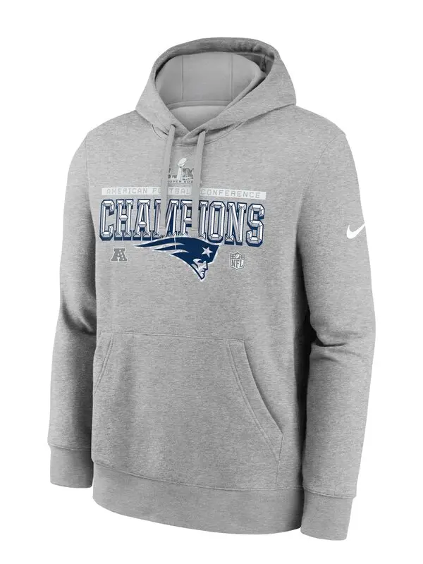 Nike New England Patriots 2026 Afc Champions Trophy Collection Nfl Pullover Hoodie - Grey