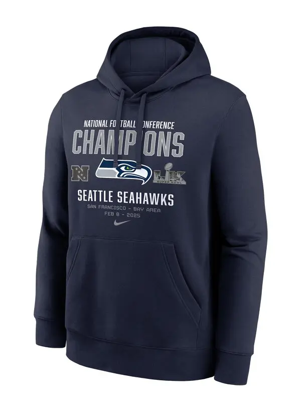 Nike 2026 Nfc Champions Seattle Seahawks Nfl Pullover Hoodie - Blue