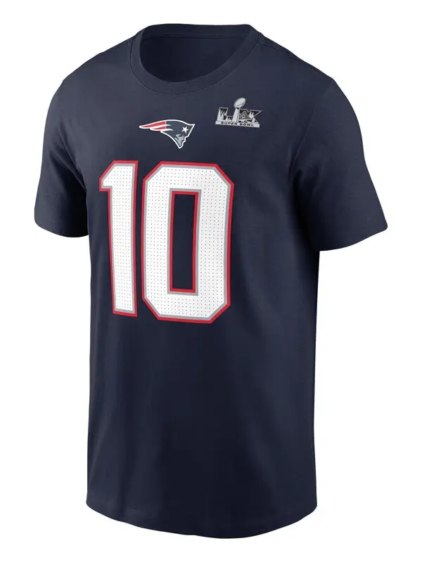 Nike Drake Maye New England Patriots Super Bowl Lx Nfl T-shirt - Blue