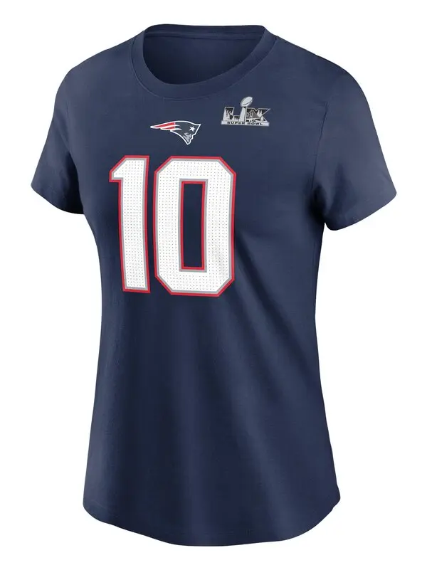 Nike Drake Maye New England Patriots Super Bowl Lx Nfl T-shirt - Blue