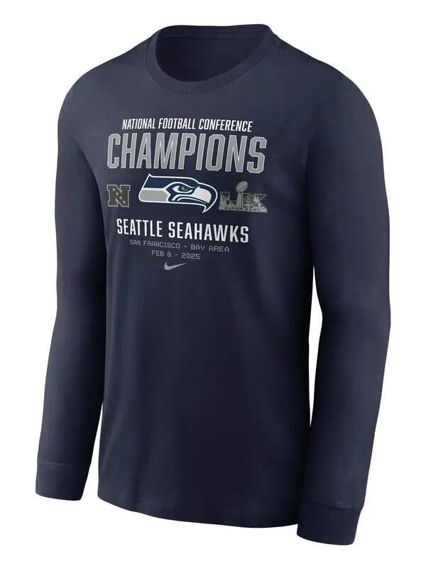 Nike Seattle Seahawks 2026 Nfc Champions Team Nation Nfl Long-sleeve T-shirt - Blue