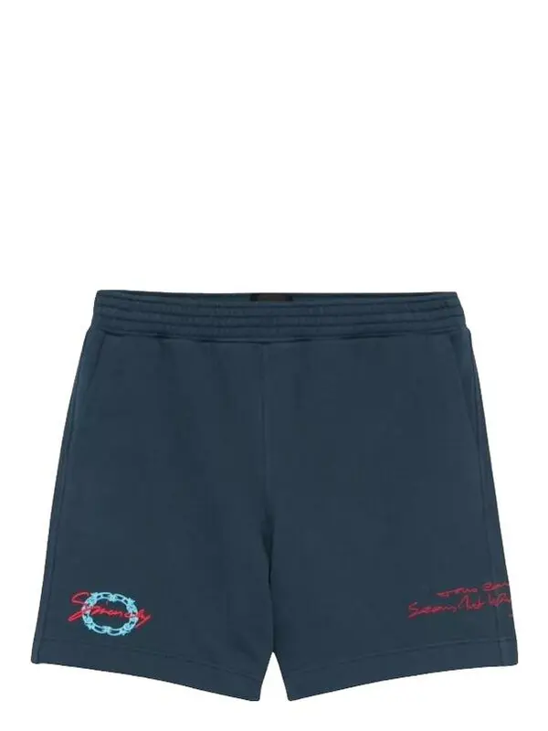 Givenchy Medallion Embroidery Shorts - Petrol Blue