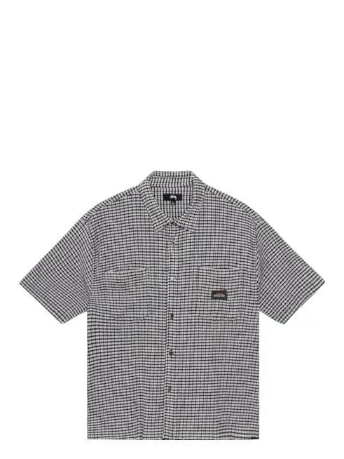 StÜssy Crinkled Check Shirt - Black