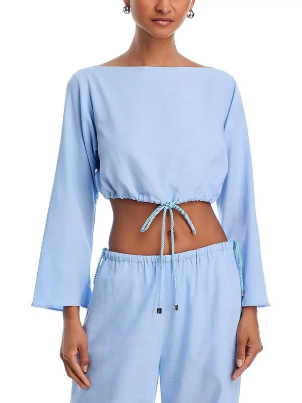 Solid & Striped The Chelley Cropped Top - Blue Lagoon