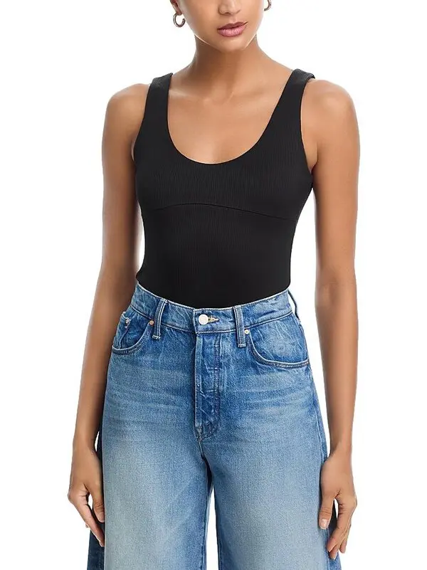 Aqua Power Rib Jersey Bodysuit - Black