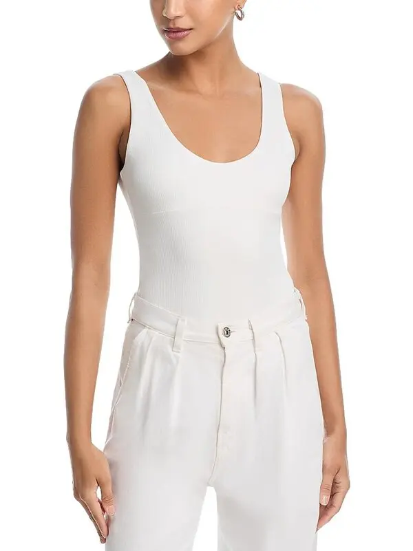 Aqua Power Rib Jersey Bodysuit - White