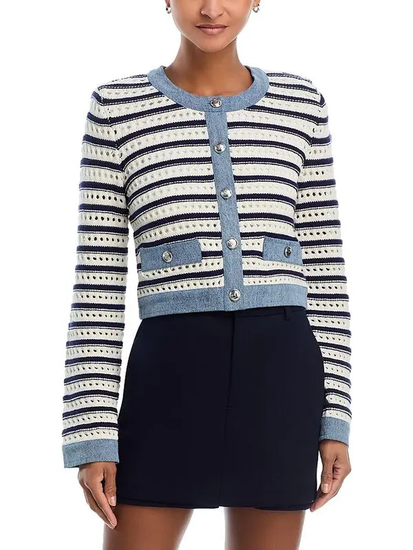 Steve Madden Striped Cardigan - Ivory Stripe